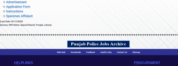 Latest Punjab Police Station Assistant Jobs 2024